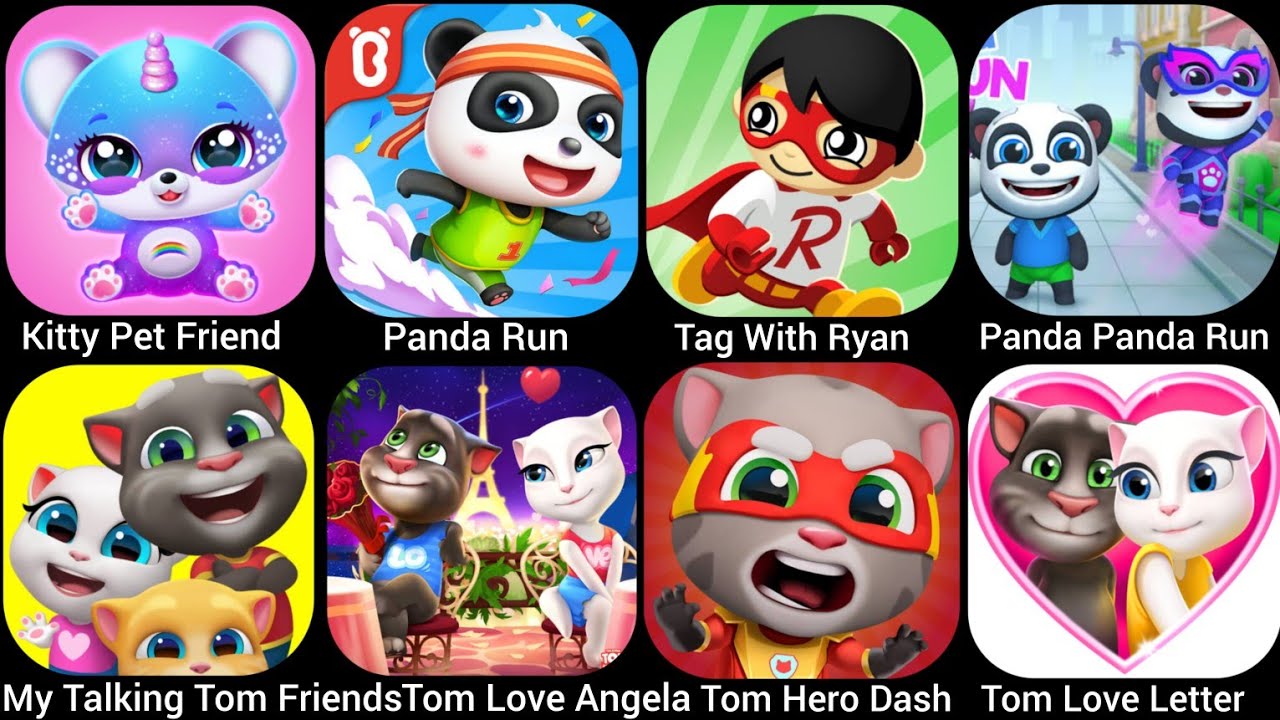 Tom Hero Dash Kitty Pet Friend Tag With Ryan Panda Panda Run My