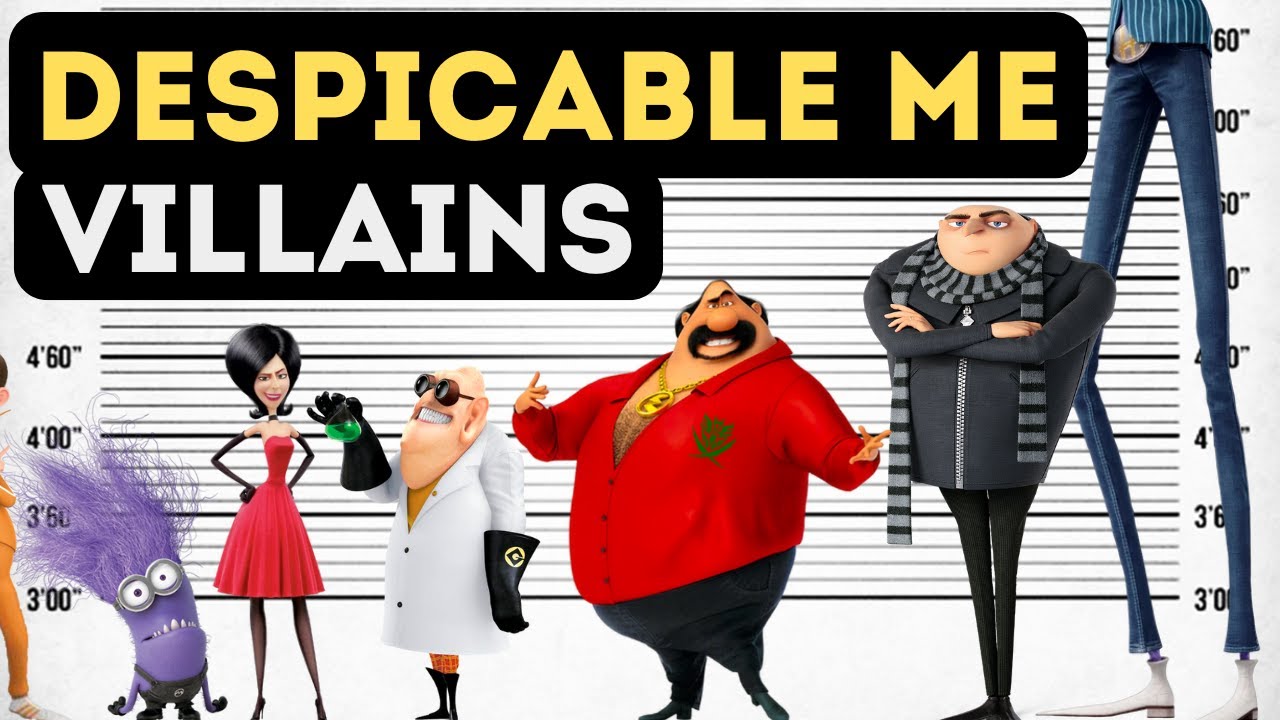 All Despicable Me Villains Ranked Size Comparison Youtube