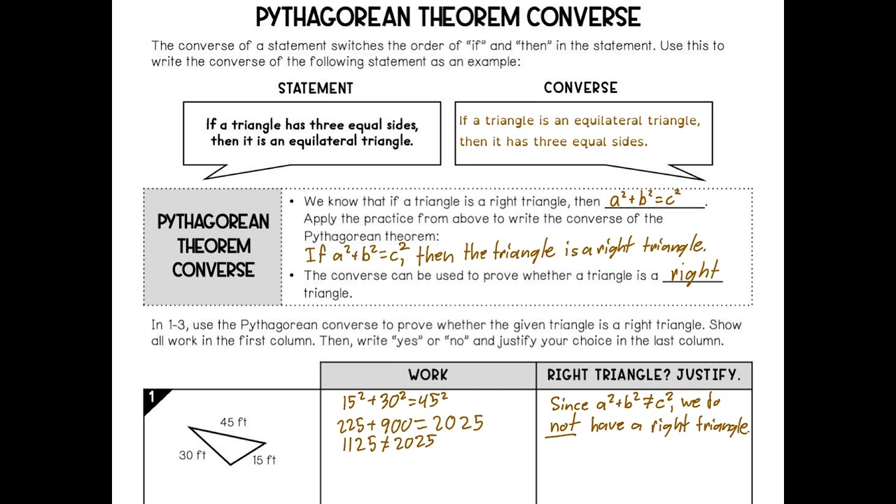 Pythagorean Theorem Converse Worksheet Pythagorean Theorem Proofs
