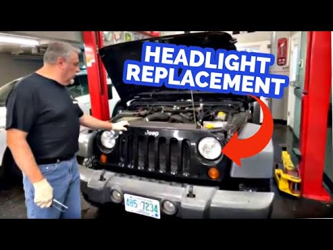 How To Replace Jeep Wrangler Headlight Youtube