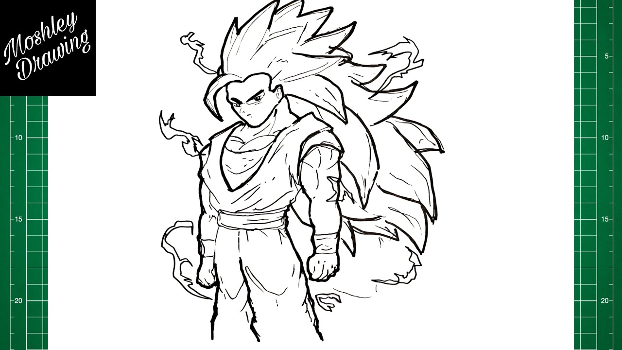 How To Draw Goku Super Saiyan 3 Youtube
