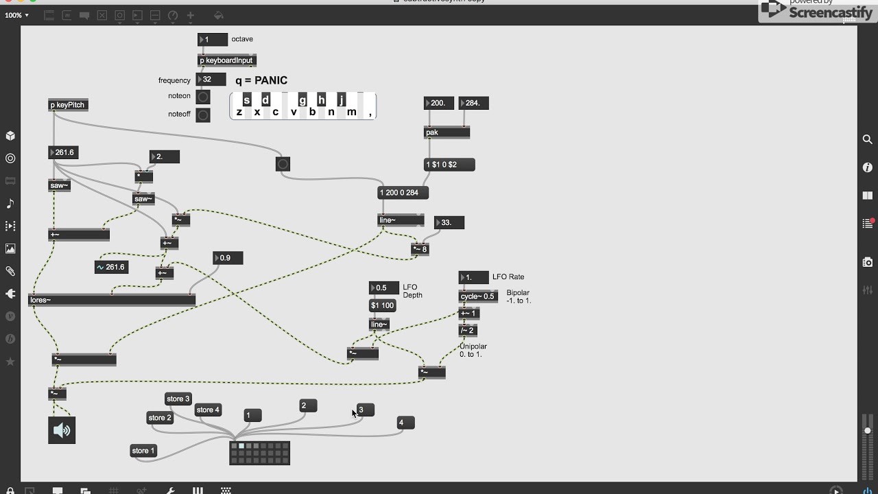 Max Msp Subtractive Synthesizer Youtube