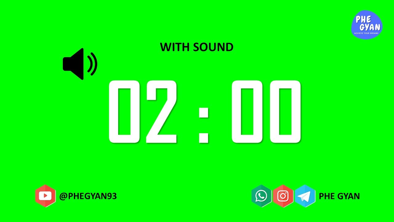 2 Min Green Screen Timer With Sound Phegyan93 Youtube