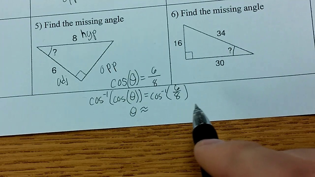 Trig Finding Missing Angles Youtube