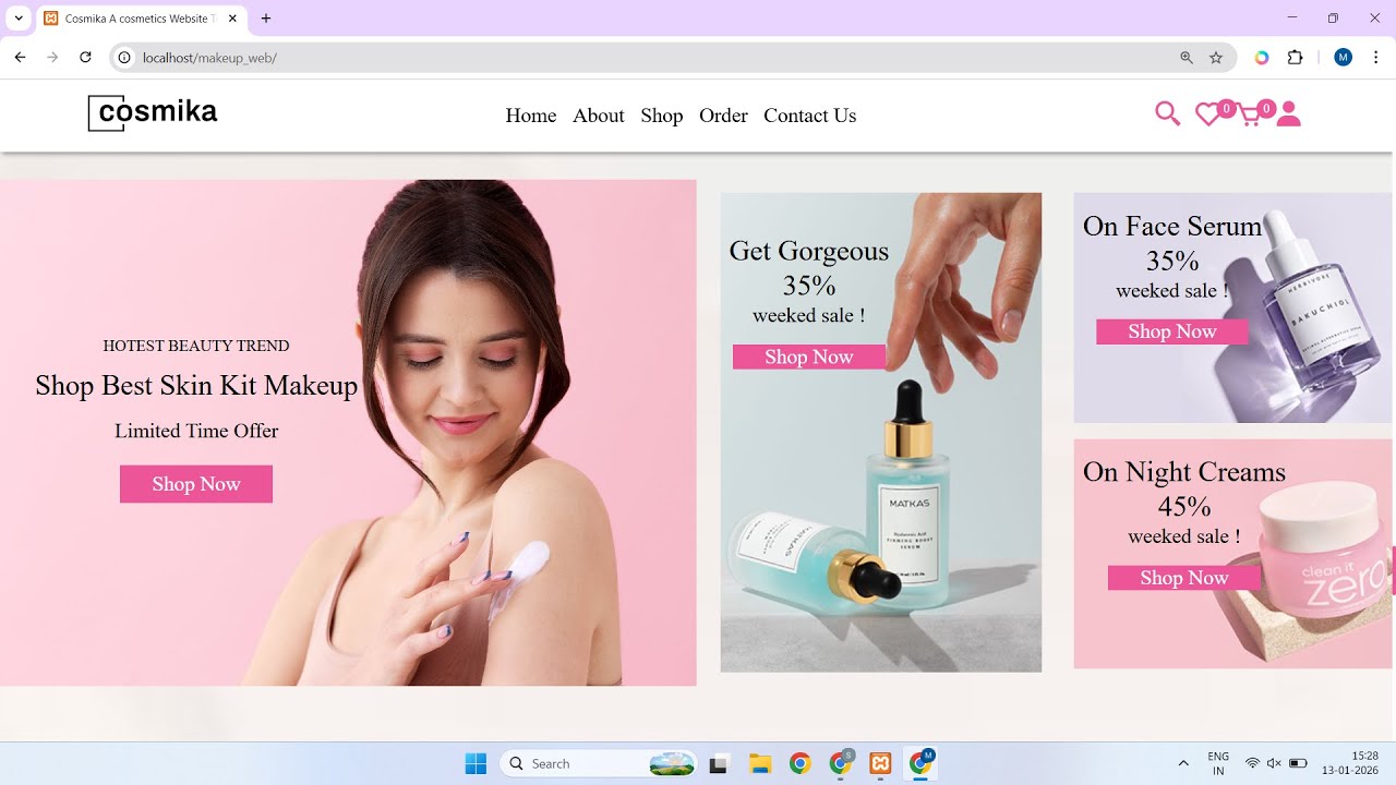 Build And Deploy A Full Stack Makeup Shop Website Using Html Css Js