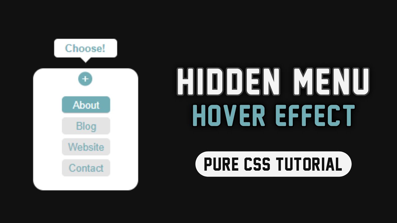 Hidden Menu Hover Effect Using Css3 Full Tutorial Youtube