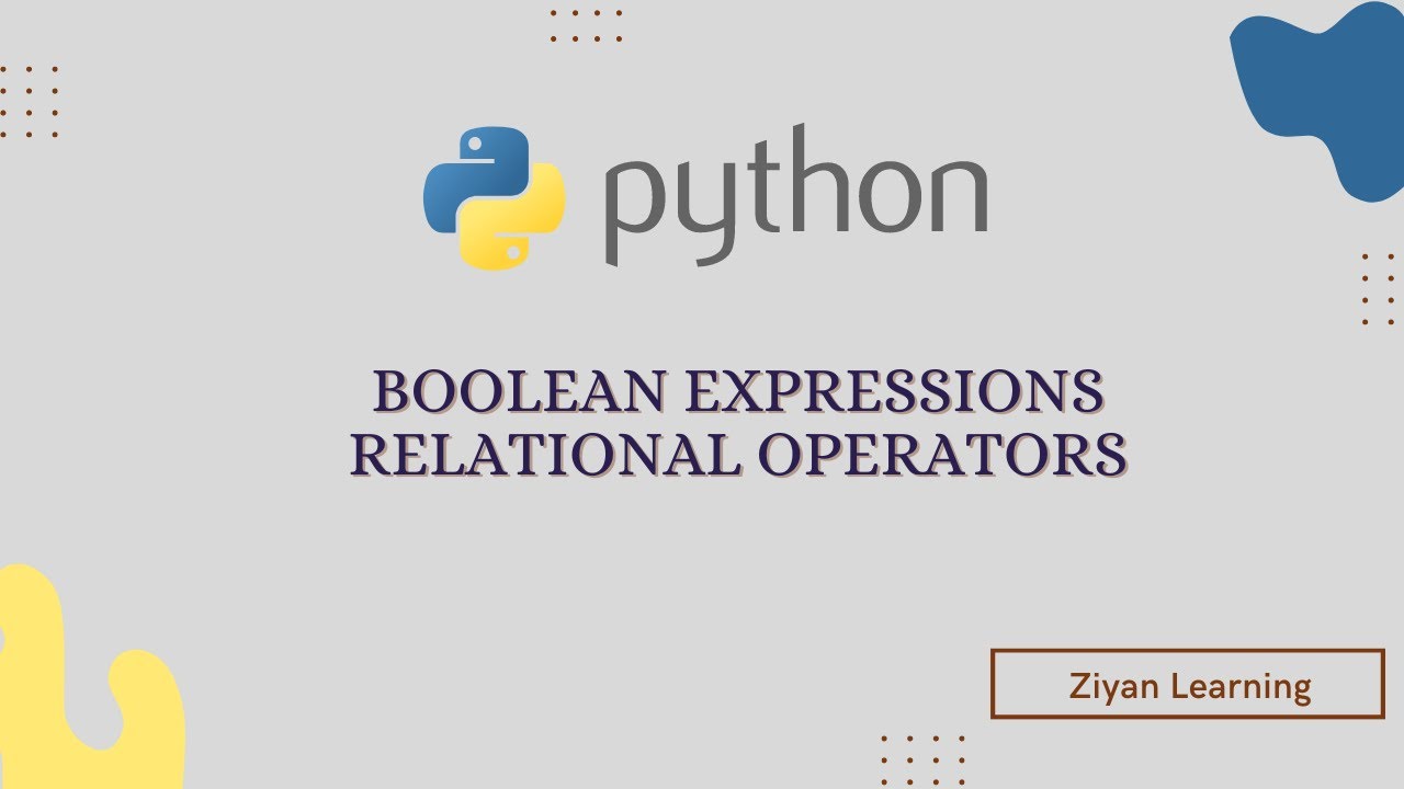 Boolean Expressions Relational Operators Python Data Analytics