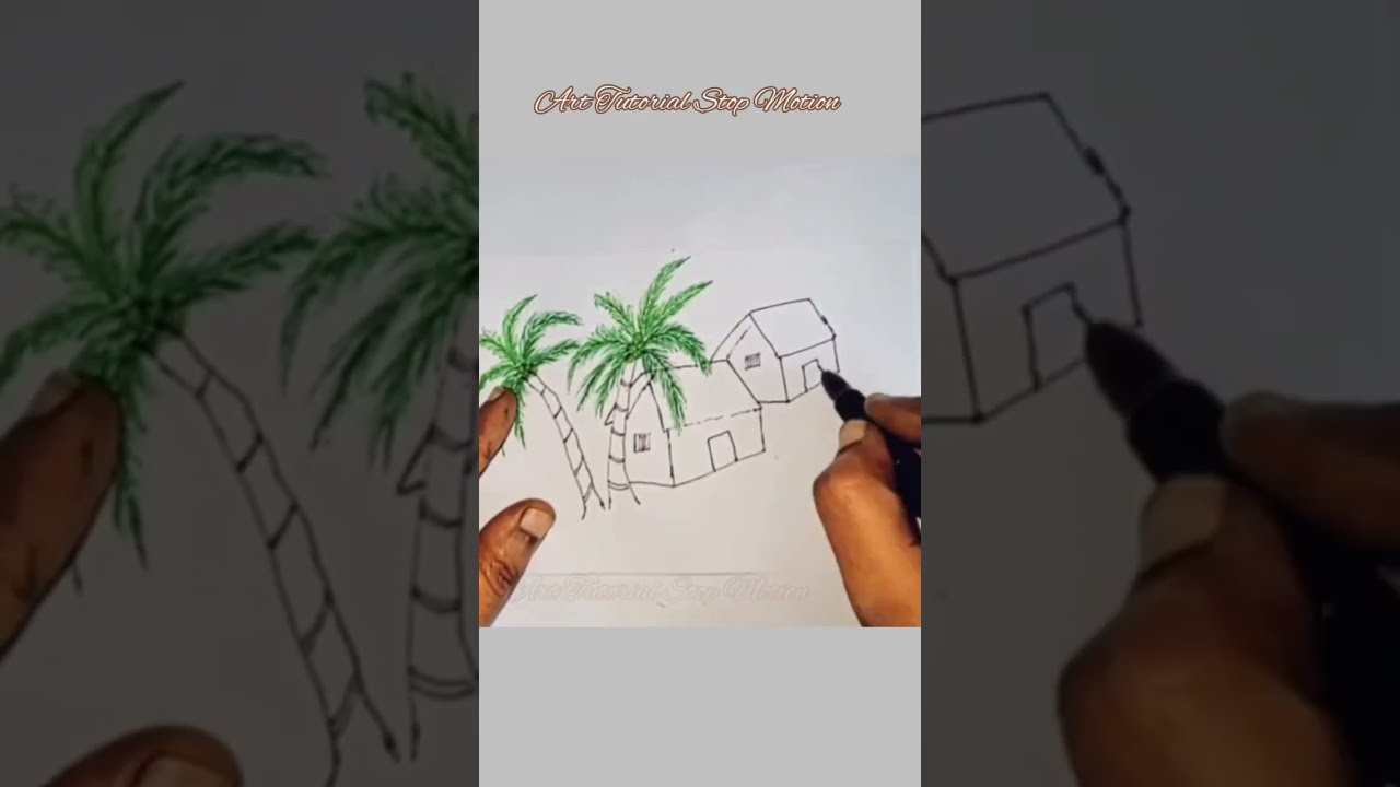 Shorts Scenery Drawing And Colouring For Beginners Shorts Nature