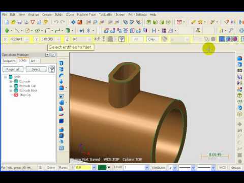 Tfm Mastercam Solid Modeling Extrude Youtube