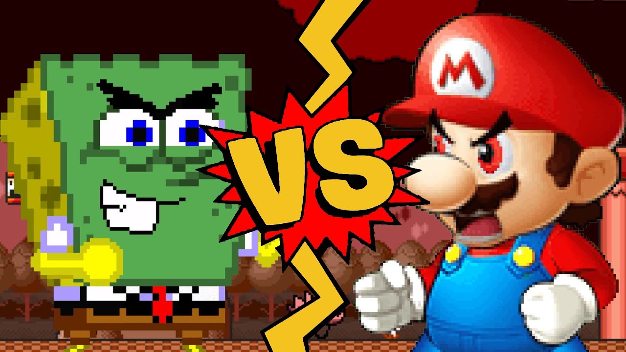M U G E N Battles Abrasive Spongebob Vs Power Star Mario Spongebob