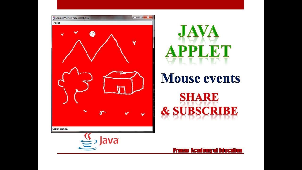 Mouse Events Java Applet Youtube