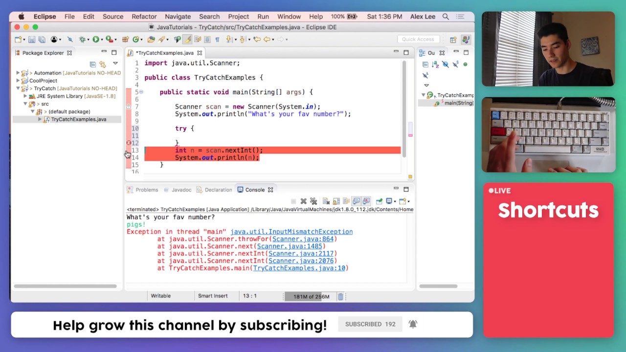Try Catch Java Tutorial 46 Youtube