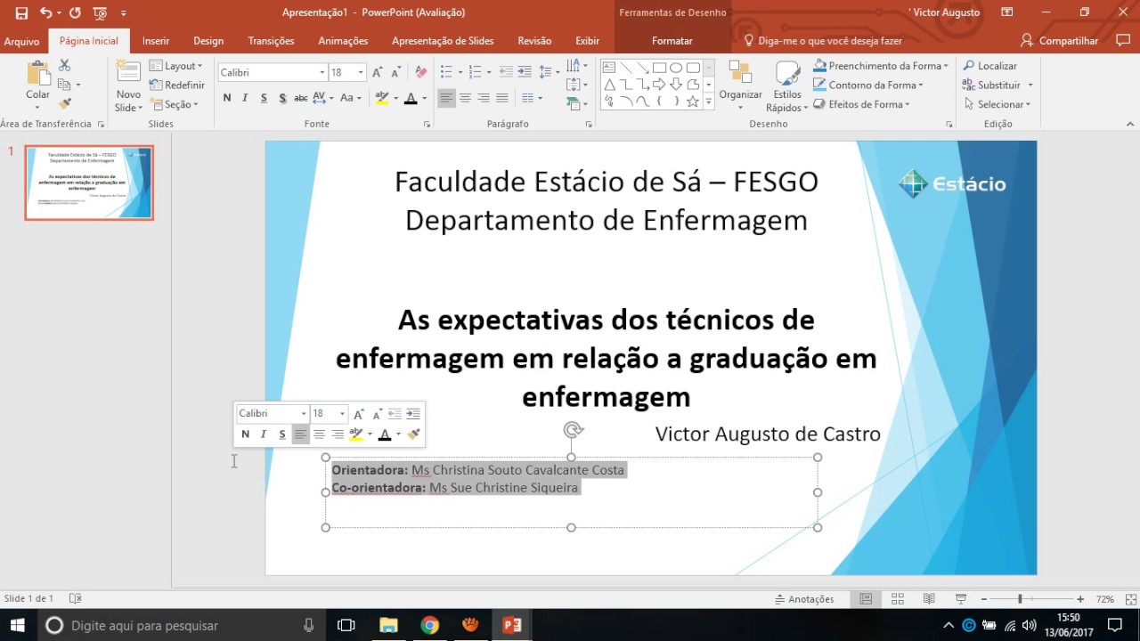 Modelo De Slide Para Apresentacao Tcc