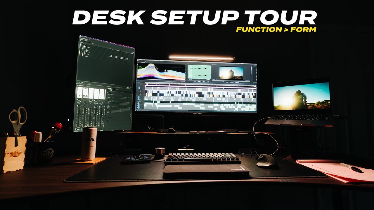 Editing Studio Setup Modern Home Office With Video Editing Setup