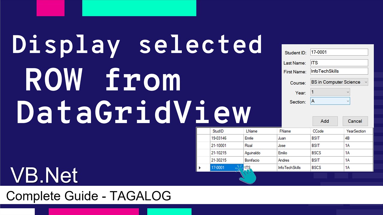 Display Data Of Selected Row From Datagridview Complete Guide