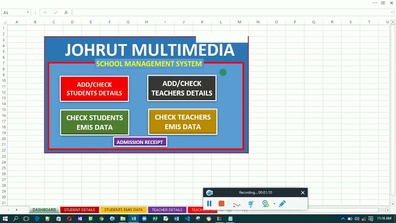 School Database Management System Using Excel Overview Youtube