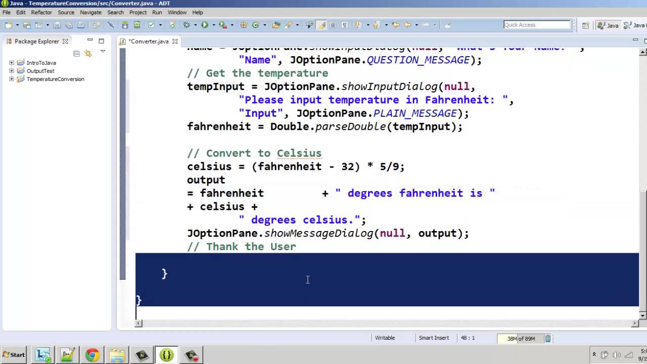 Basic Java Temperature Converter Part 2 Youtube