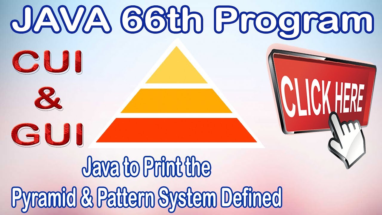 Java 66th Program Java To Print The Pyramid Pattern System Defined