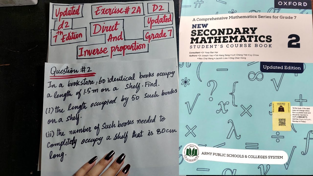 Aps Class 7 Exercise 2a Q 2 New Secondary Mathematics Book