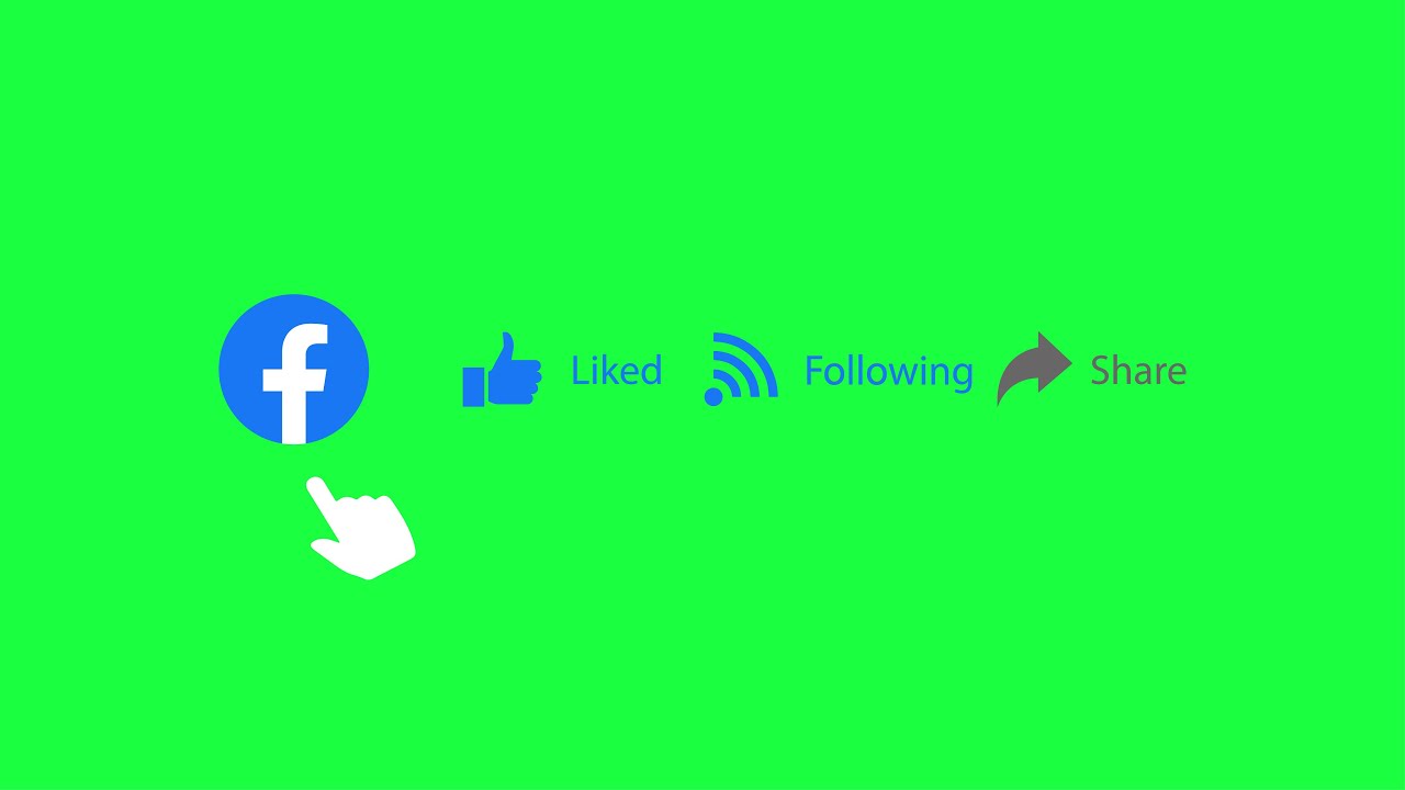 Animated Facebook Page Green Screen Effect With Sound Like Follow