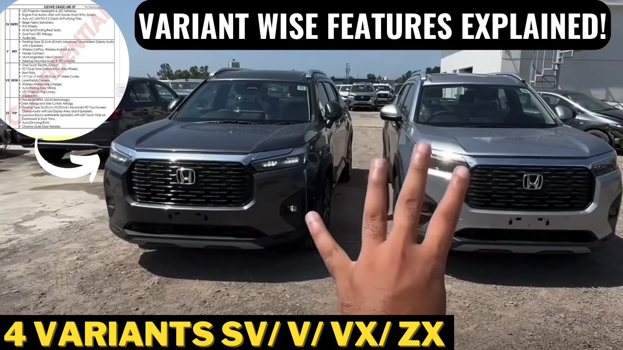 2023 Honda Elevate Available In 4 Variants Sv V Vx Zxрџ ґvariant Wise