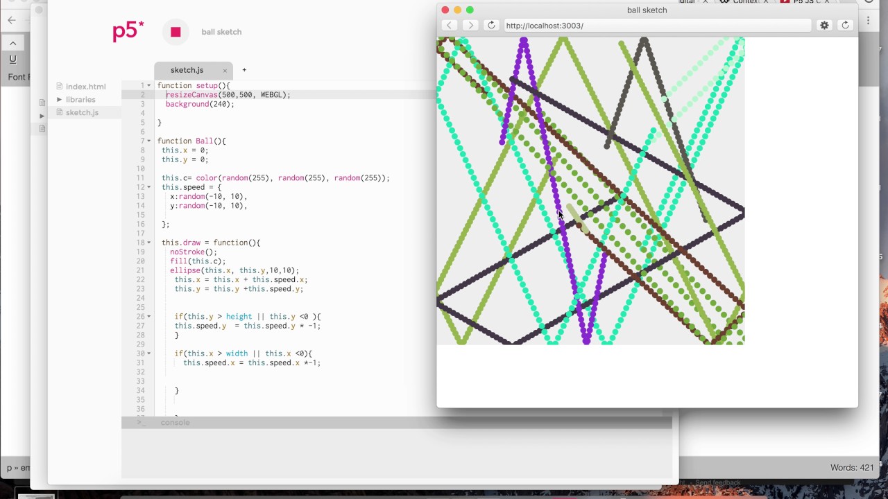 P5 Js Colour Ball Bouncing Youtube