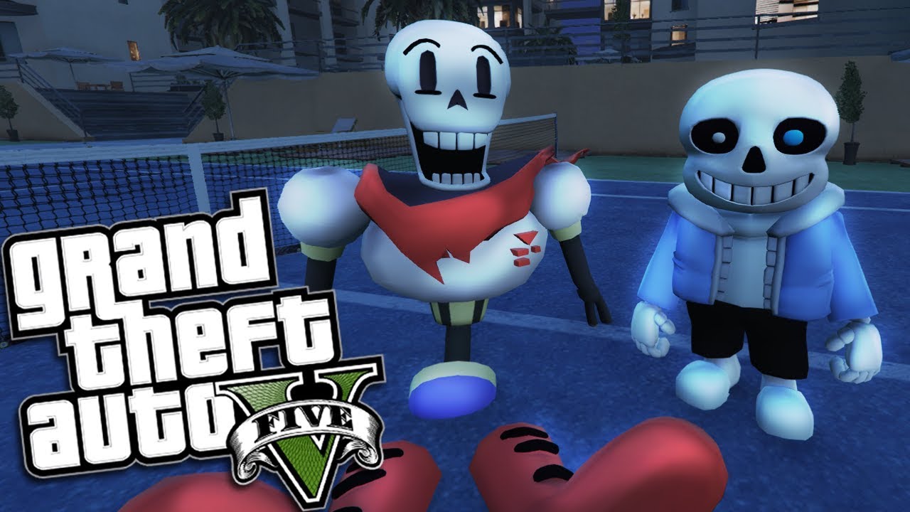 Gta 5 Mods The Undertale Mod W Sans Papyrus Gta 5 Mods Gameplay