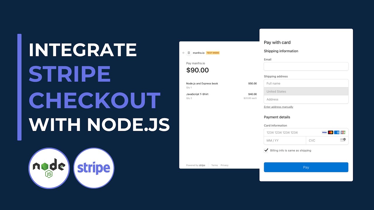 How To Integrate Stripe Checkout With Node Js Youtube