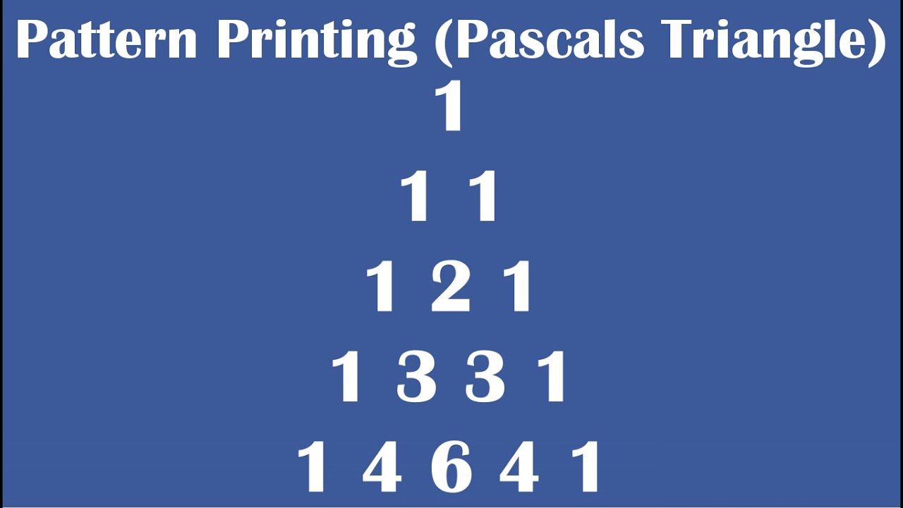 C Practical And Assignment Programs Printing Pascals Triangle Youtube