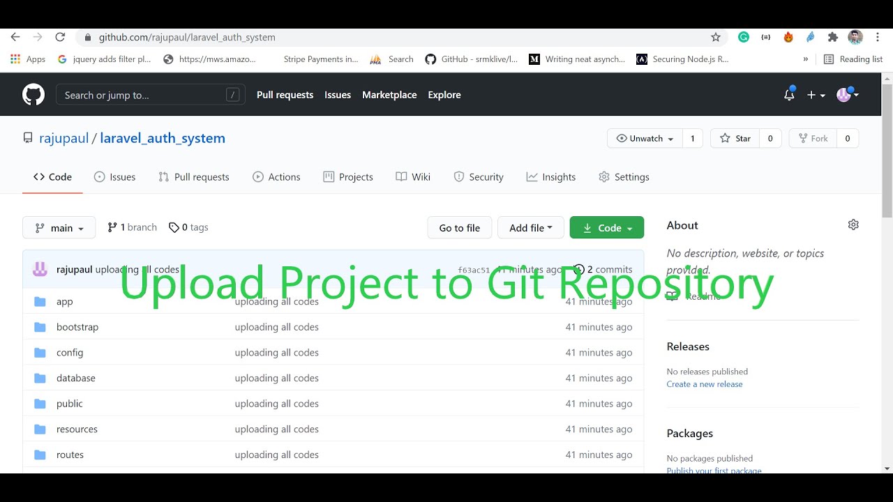 Upload Project To Git Repository Youtube