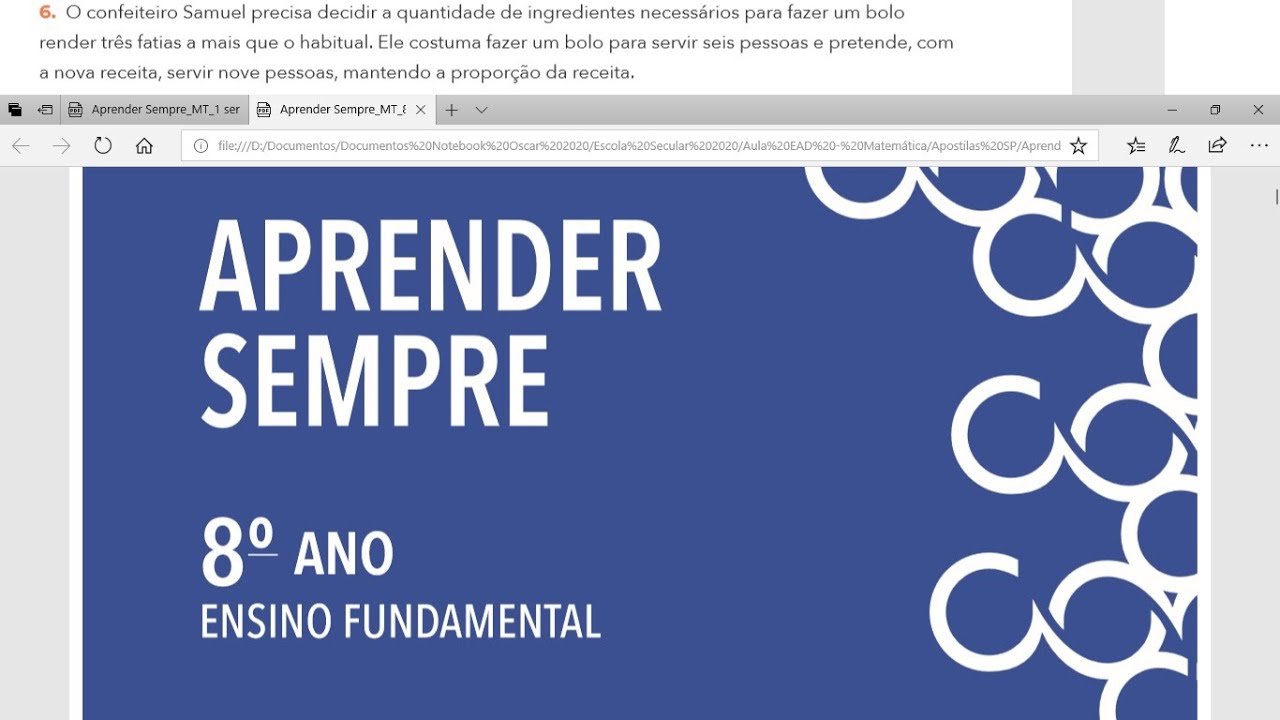 Aprender Sempre 8 Ano Professor Fdplearn