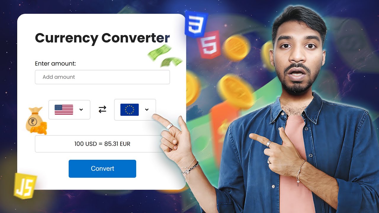 Build A Currency Converter App With Javascript Api Youtube