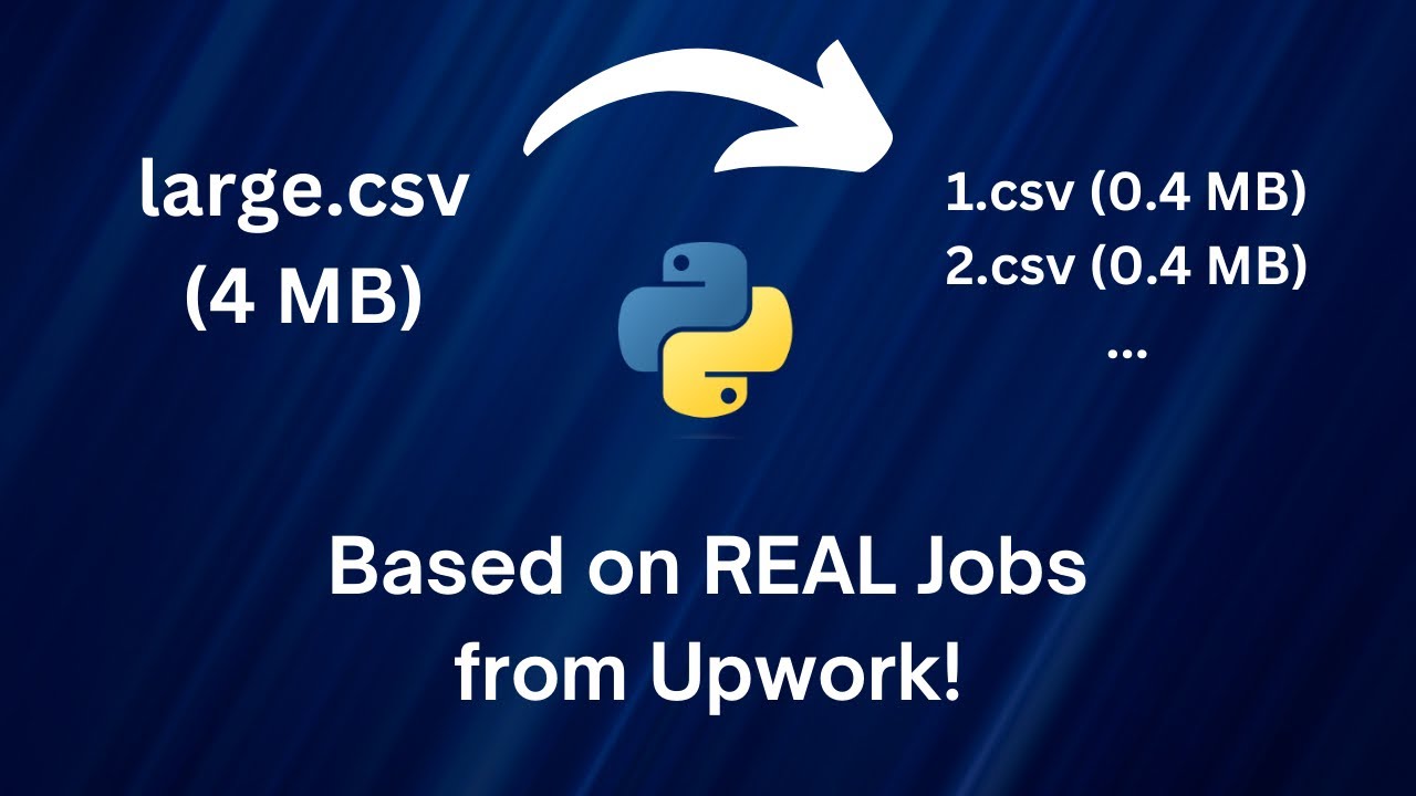 Python Split Large Csv File Into Smaller Ones Youtube