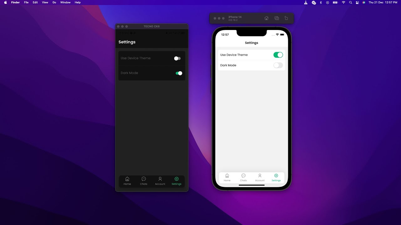 Dark Mode React Native Youtube