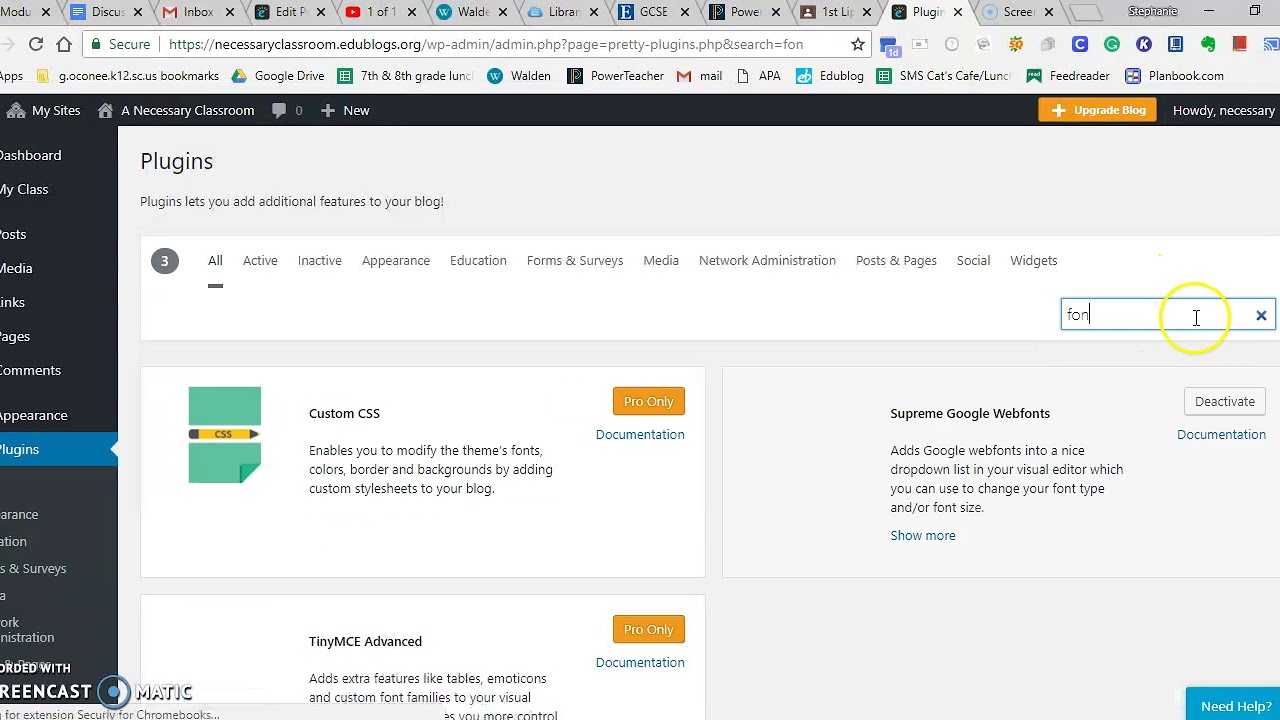 How To Activate Fonts In Edublog Youtube