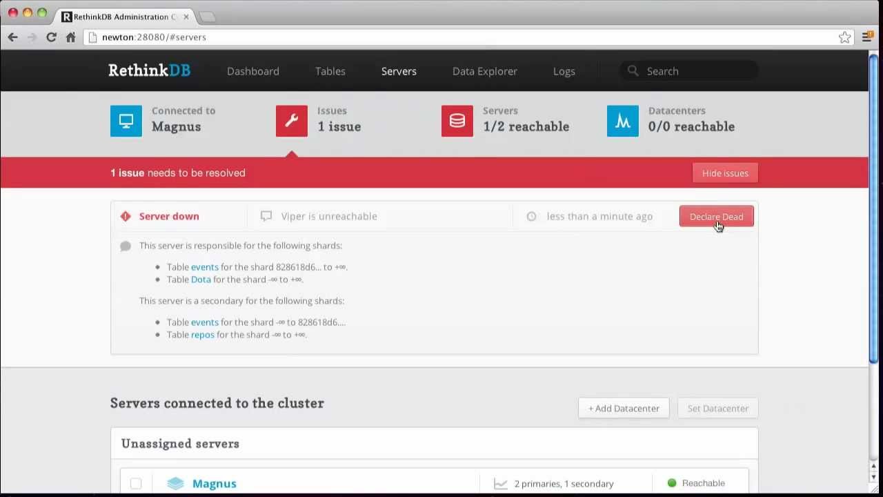 Rethinkdb Screencast Youtube