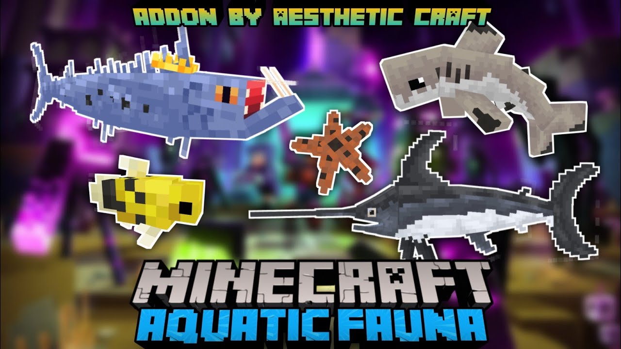 Minecraft Aquatic Mobs Mod Aquatic Fauna Addon Naturally Spawn