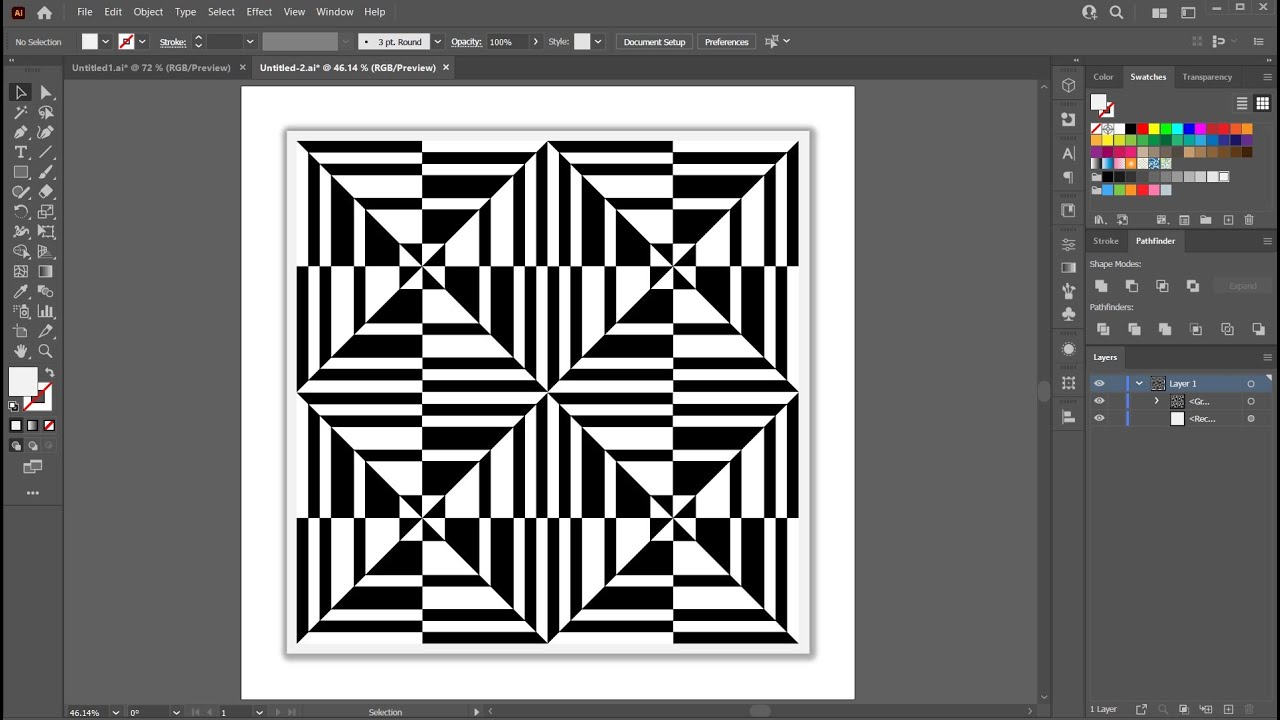 How To Create Simple Geometric Art In Adobe Illustrator Youtube