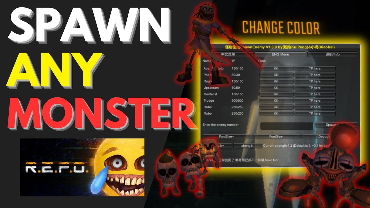 R E P O How To Spawn Any Monster In Your Game Enemy Spawn Menu