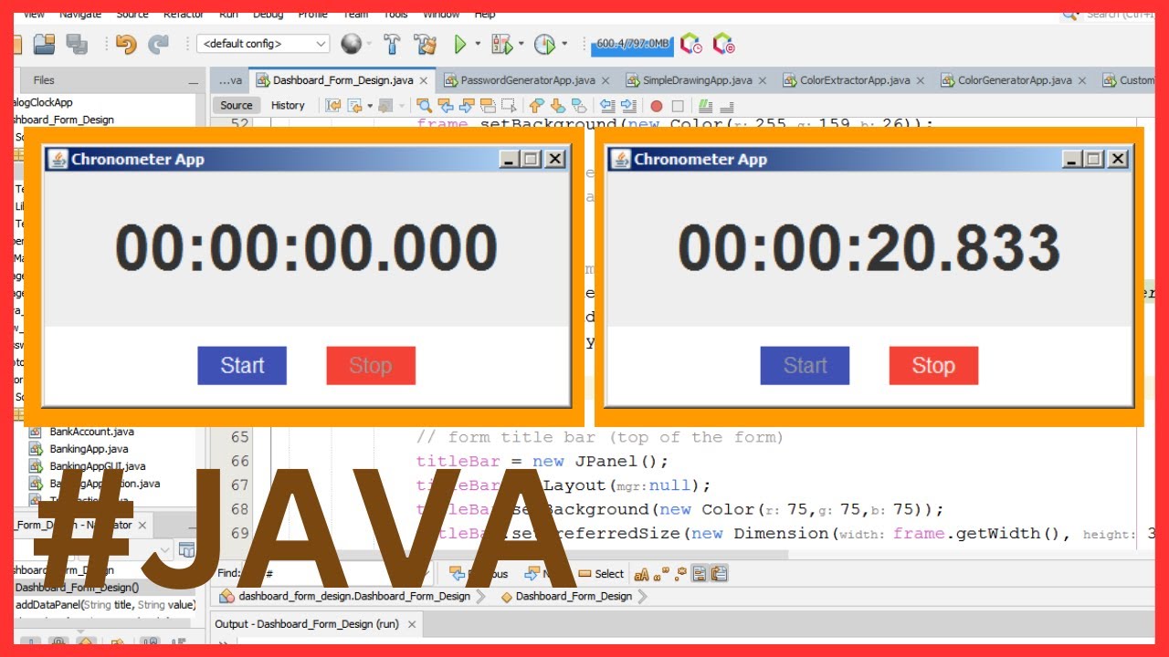 Java Project Tutorial Create Stopwatch In Java Netbeans Java