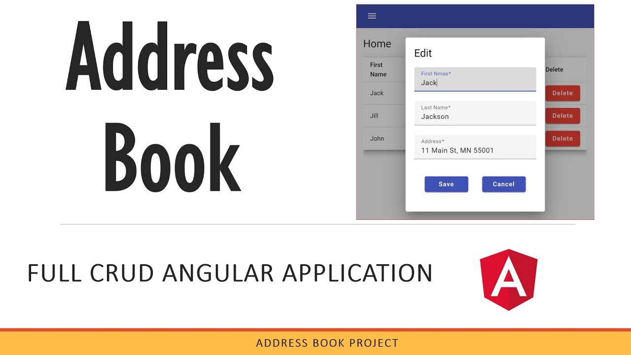 Address Book Project With Angular And Angular Material Full Crud