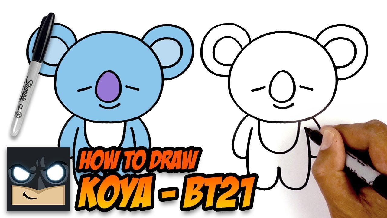 How To Draw Bt21 Koya Step By Step Tutorial Youtube
