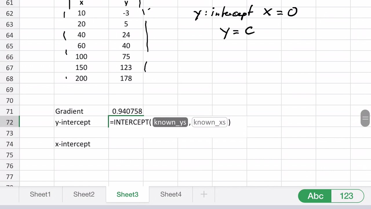 Linear Equation In Excel Youtube