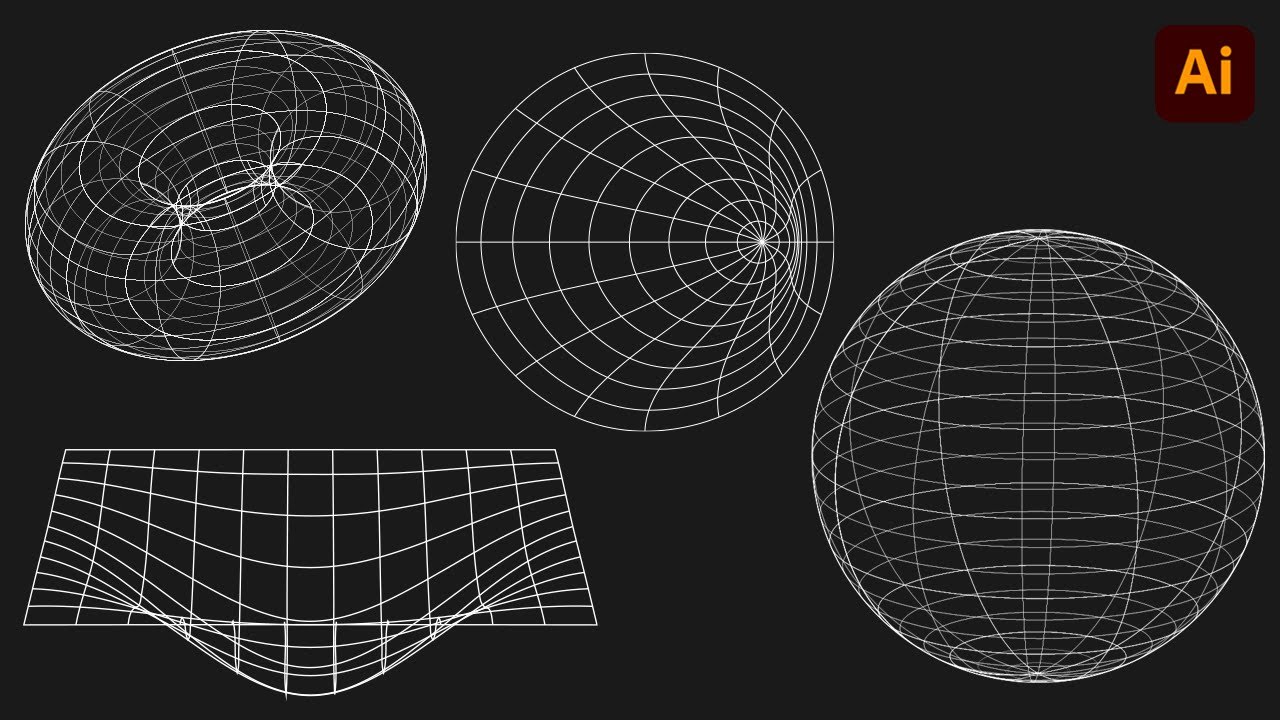 How To Make 3d Wireframe Graphics In Adobe Illustrator Youtube