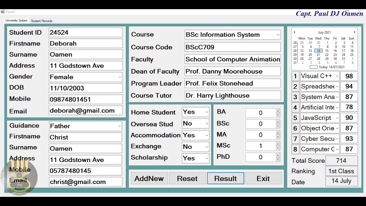 Overview Of Student Management System Developed Using Mysql Database In