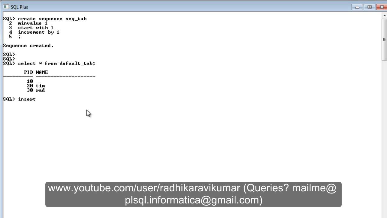 Sql Sequence Generator Youtube