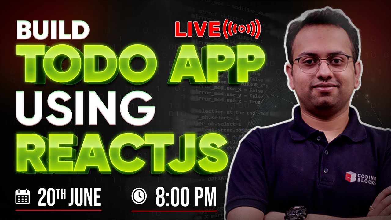 Build A Todo Application Using Reactjs Youtube