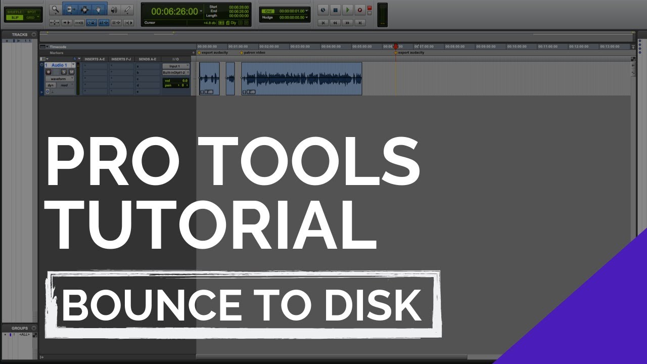 Pro Tools Tutorial Bounce To Disk Youtube