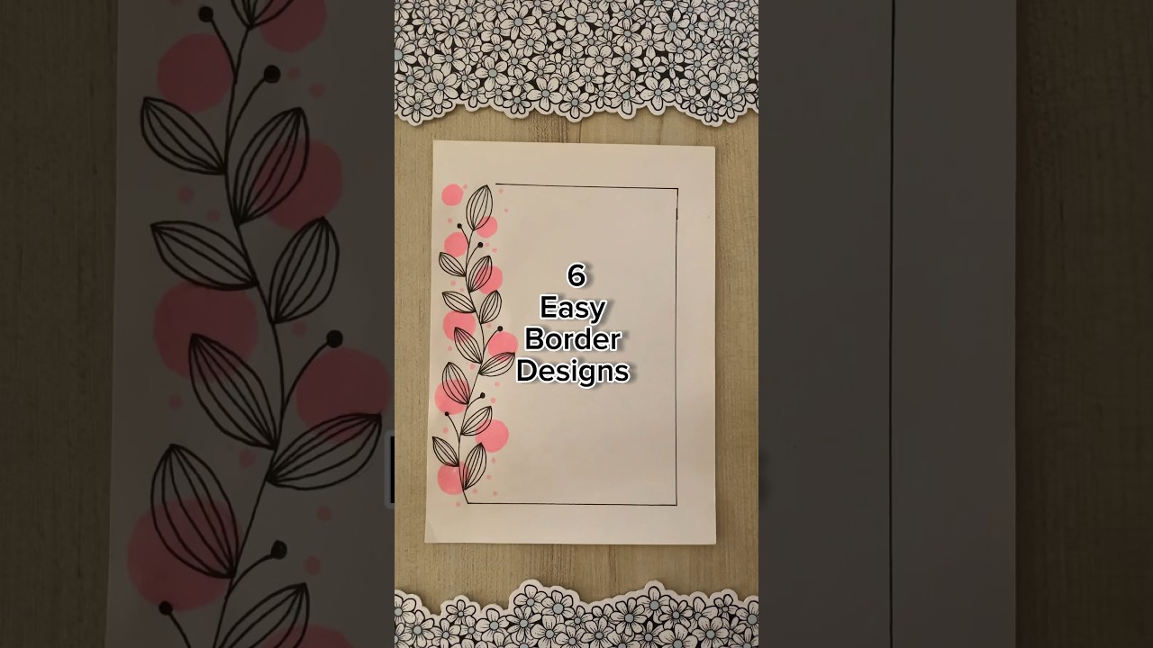 6 Easy Border Designs Project Work Designs Corner And Side Border ...
