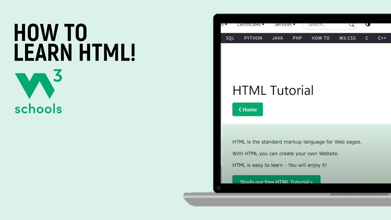 How To Learn Html Through W3schools Easy Youtube